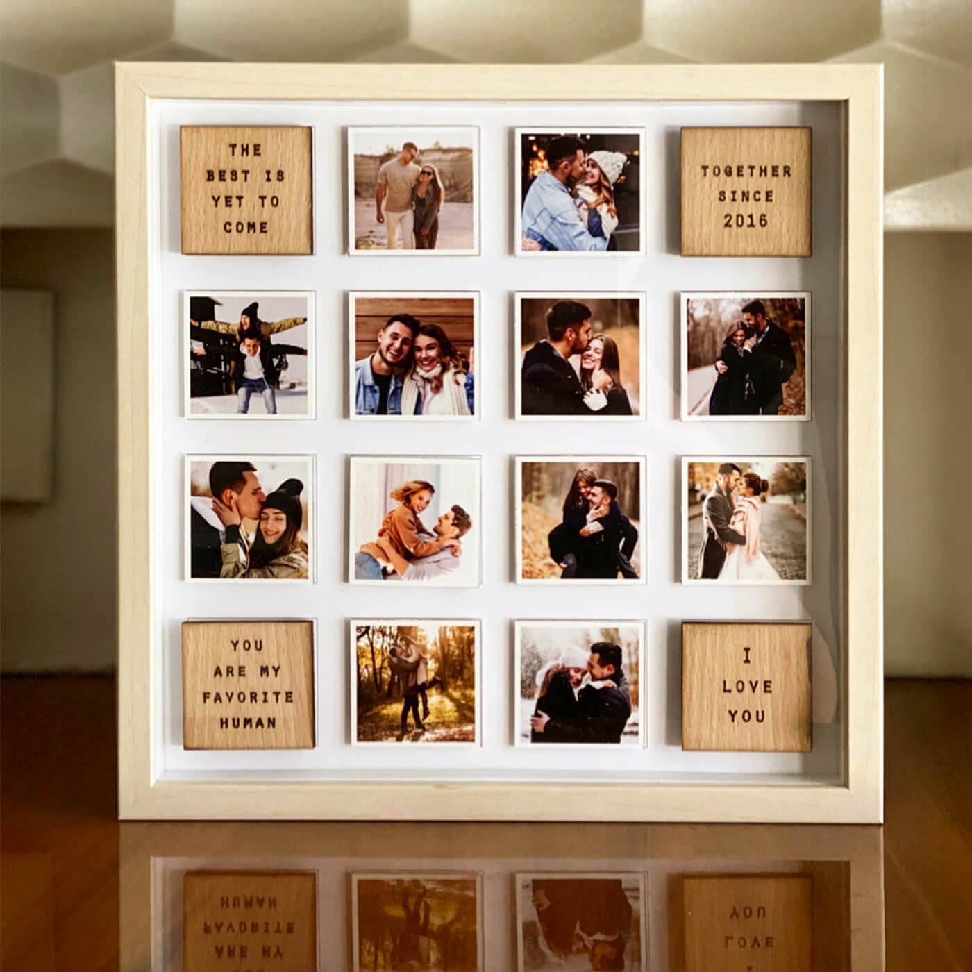 Buy Personalized Wooden Photo Grid Frame For Couple - 12 Frames Online ...