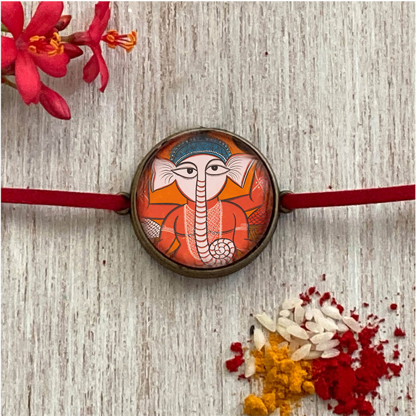 Buy Handcrafted Folkart Rakhi With Roli Chawal Online On Zwende