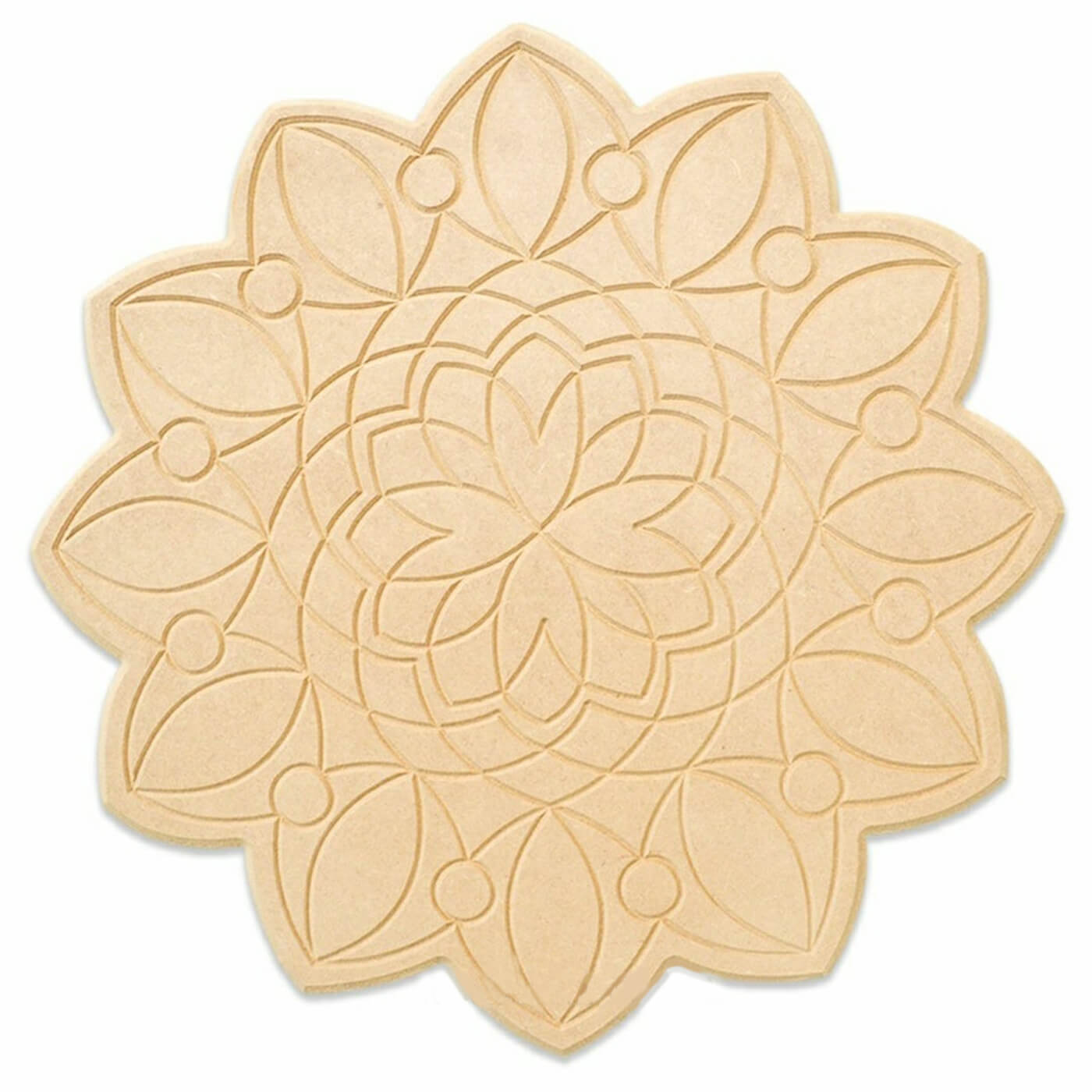 Buy Ready to Paint MDF Engraved Mandala Base - Floral Mandala - 1101 ...