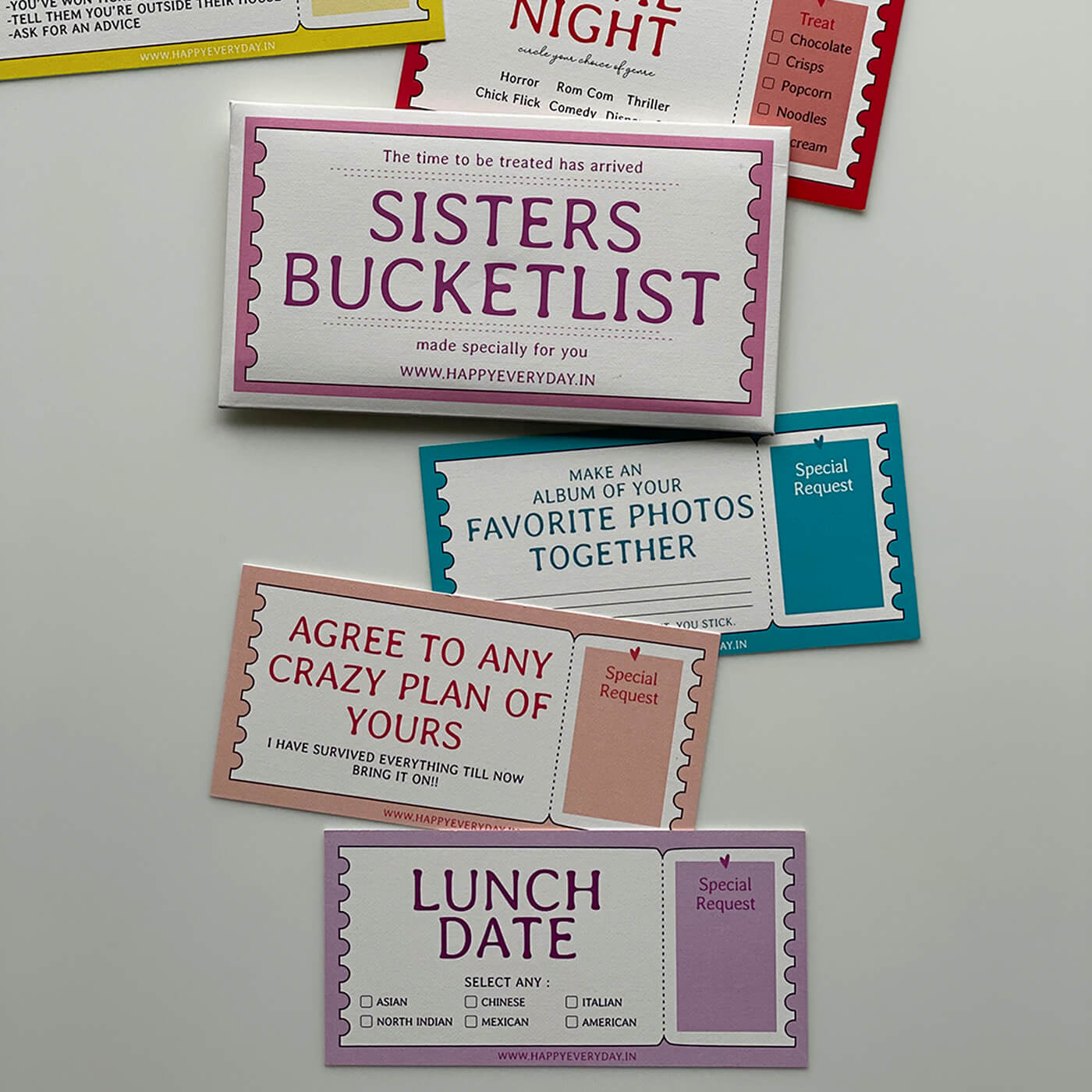 Buy Sister Bucketlist Activity Coupons | 10 Cards Online On Zwende