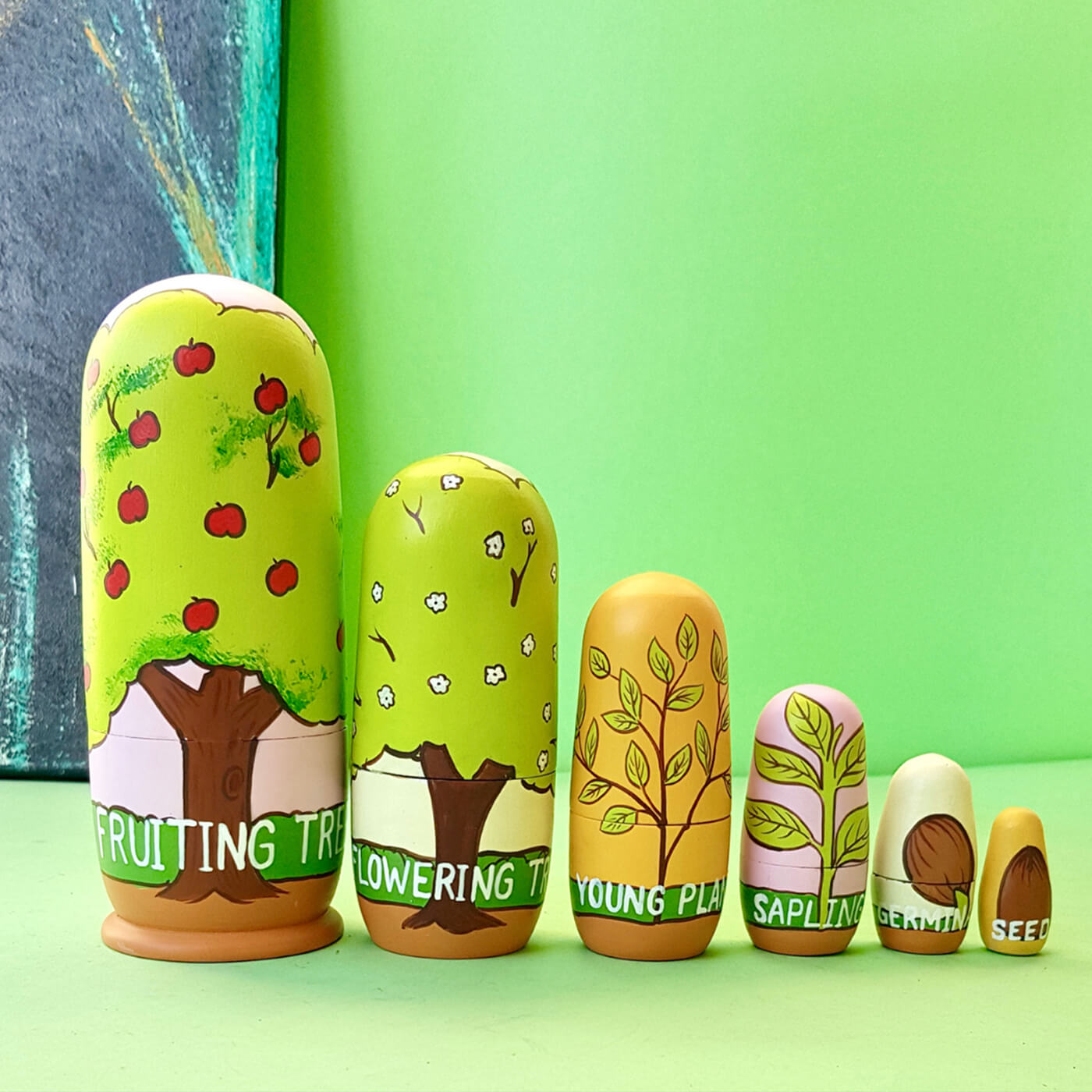 Buy Life Cycle Of A Tree Wooden Dolls - Set of 6 Online On Zwende