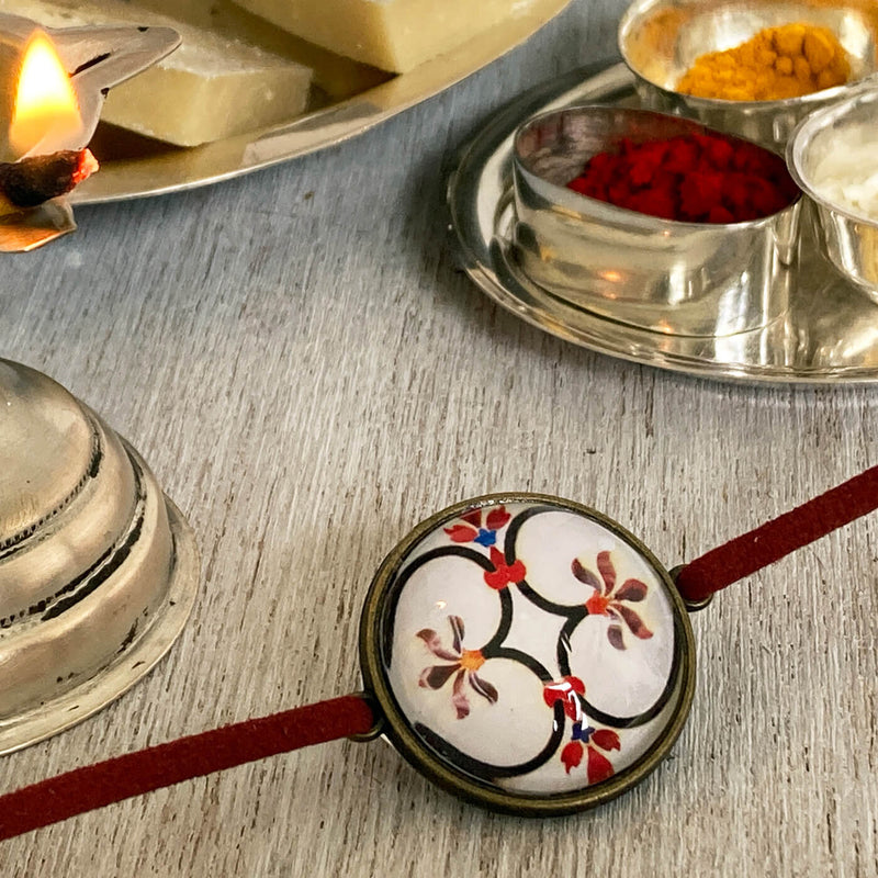 Handcrafted Folkart Rakhi With Roli Chawal – Zwende