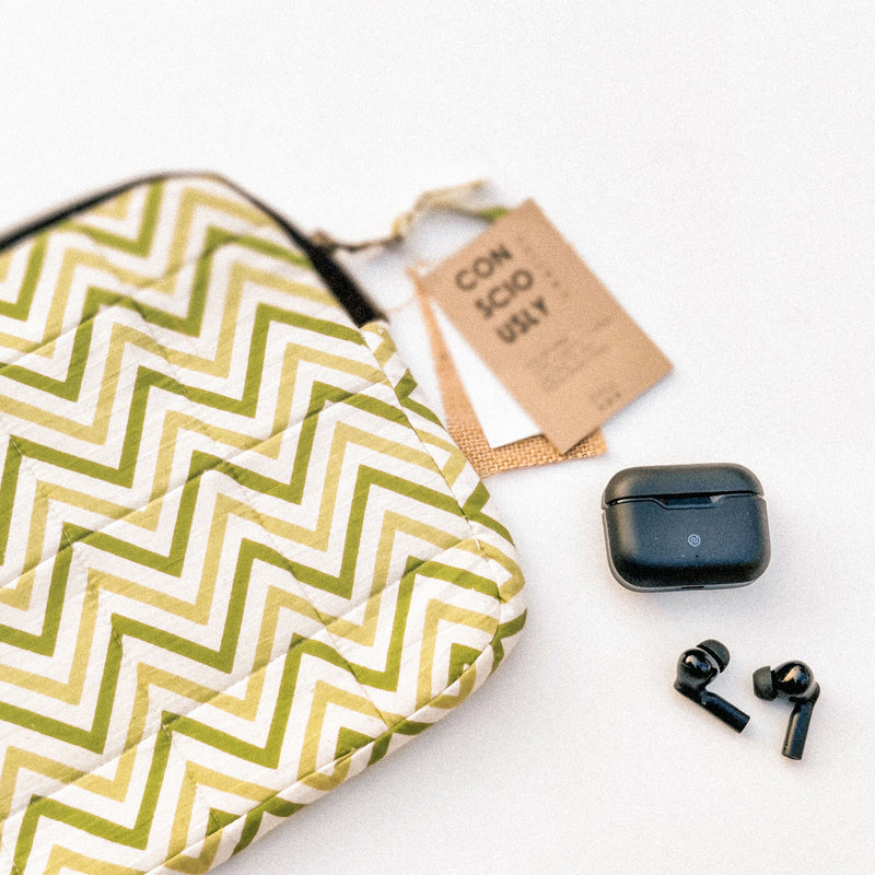 Green Chevron Laptop Sleeve - Ekatra Handmade – Zwende