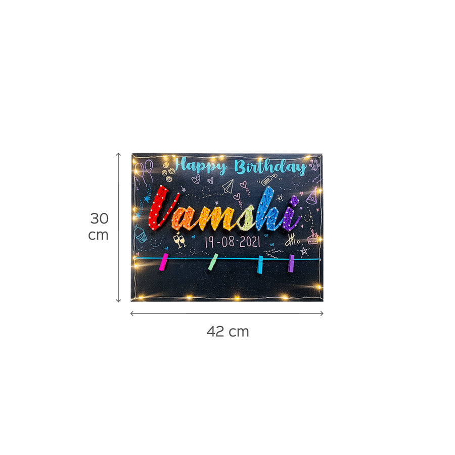 Buy "Happy Birthday" String Art Name Board Online On Zwende