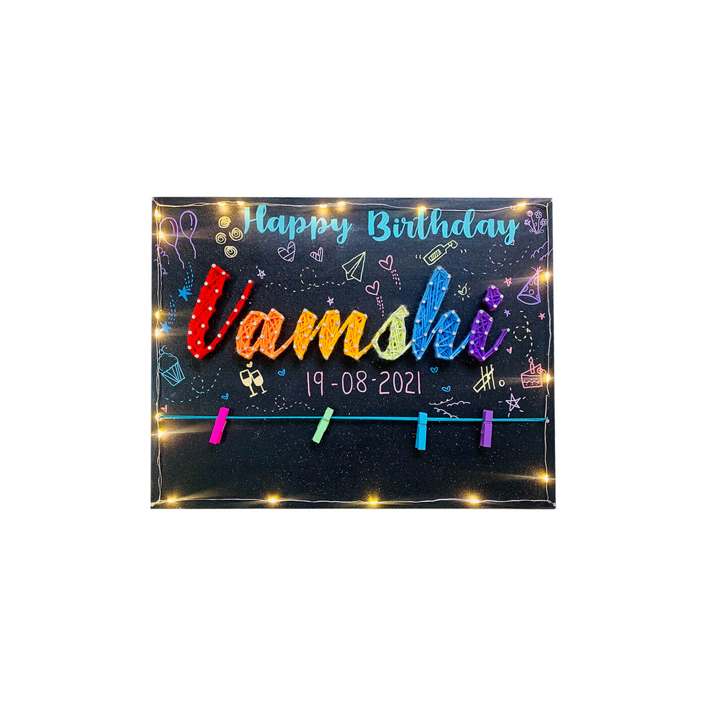 Buy "Happy Birthday" String Art Name Board Online On Zwende