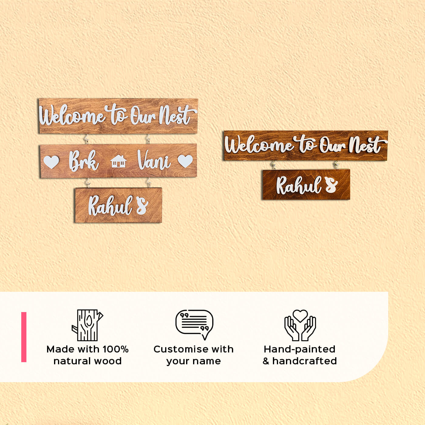 Buy 2 Pallet Rectangular Name Plate with 3D Letters Online On Zwende