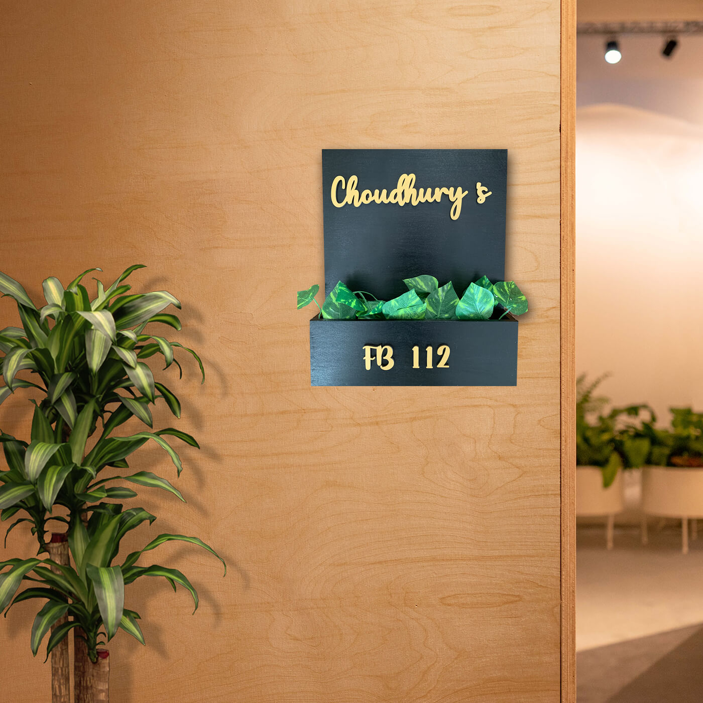 Buy Family Name Board with Planter Online On Zwende