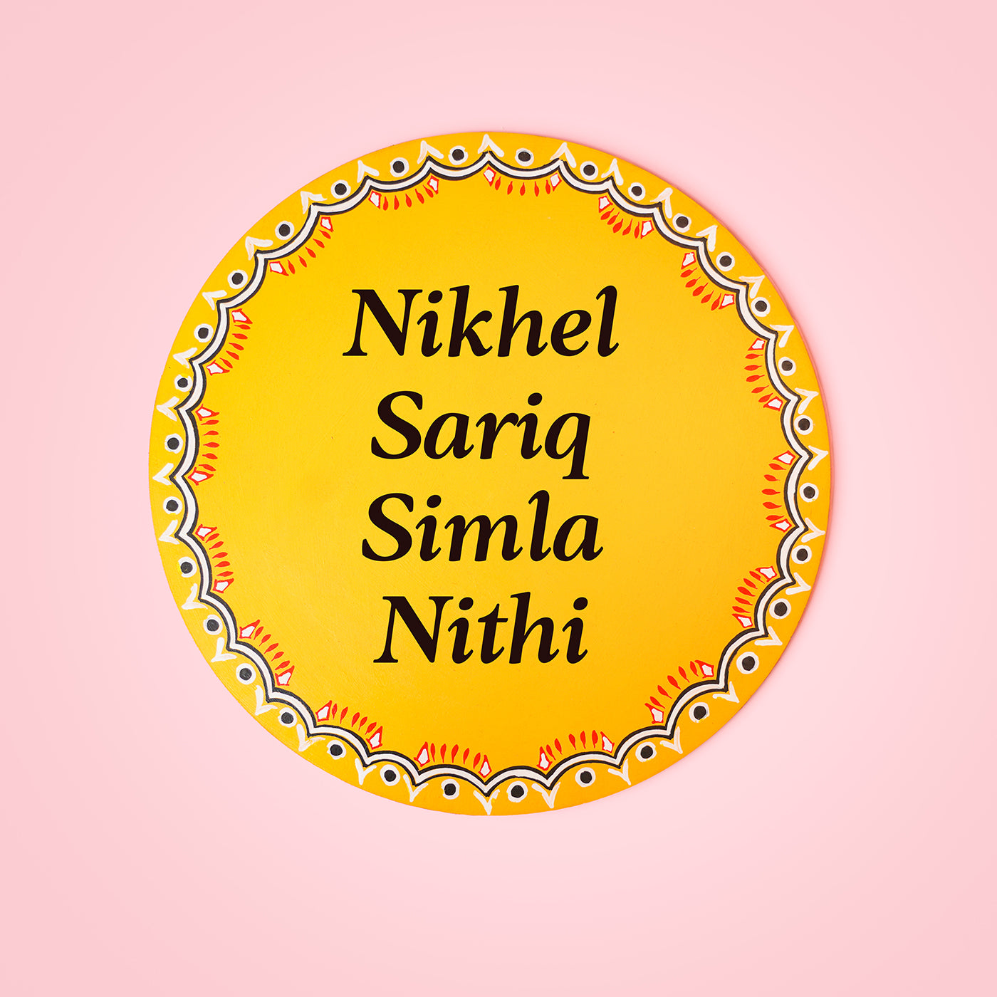 Buy Hand Painted Aipan Art MDF Personalised Round Nameplate Online On ...