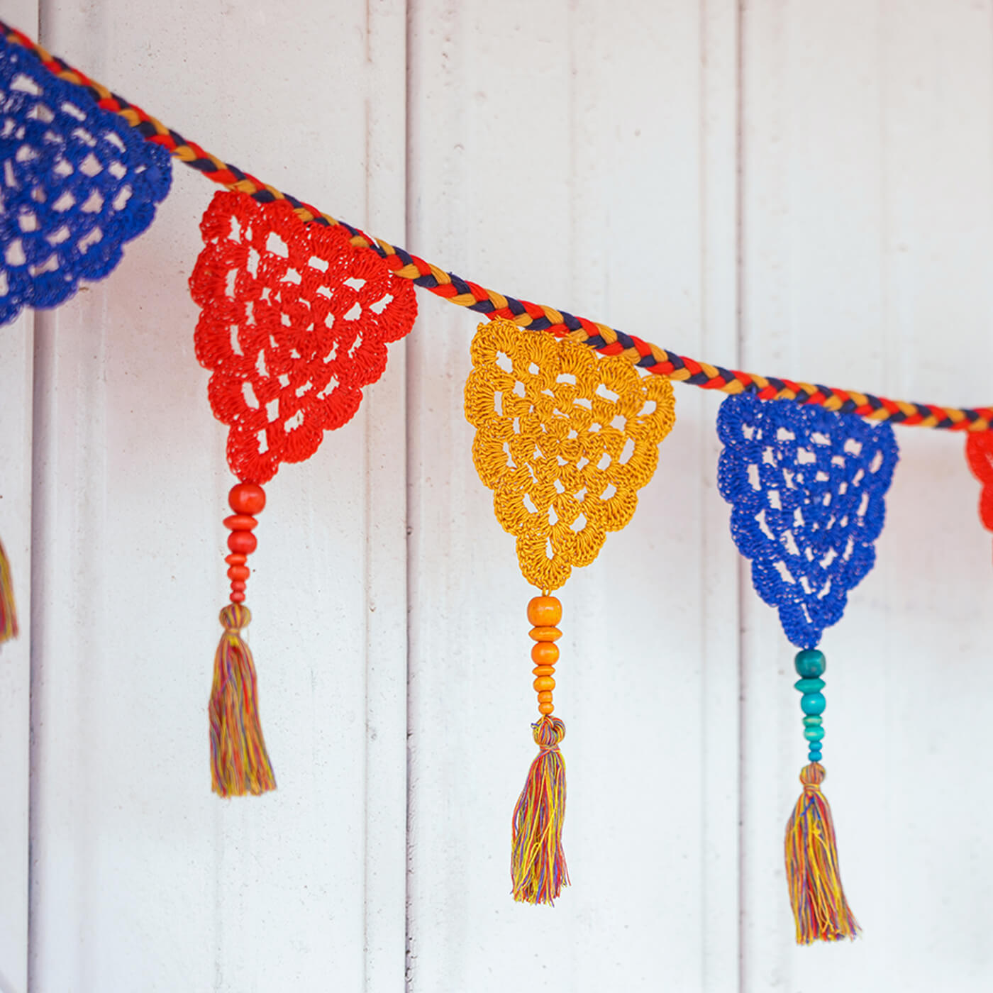 Buy Bright Triangular Crochet Toran Online On Zwende