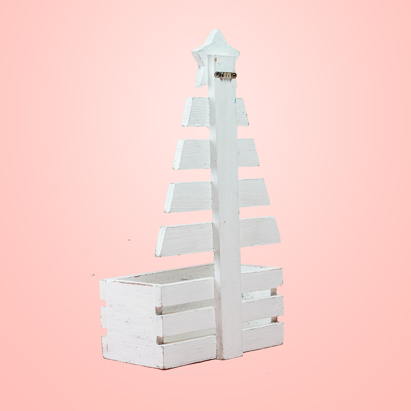 Buy White Wooden Christmas Tree with Basket - Small Online On Zwende