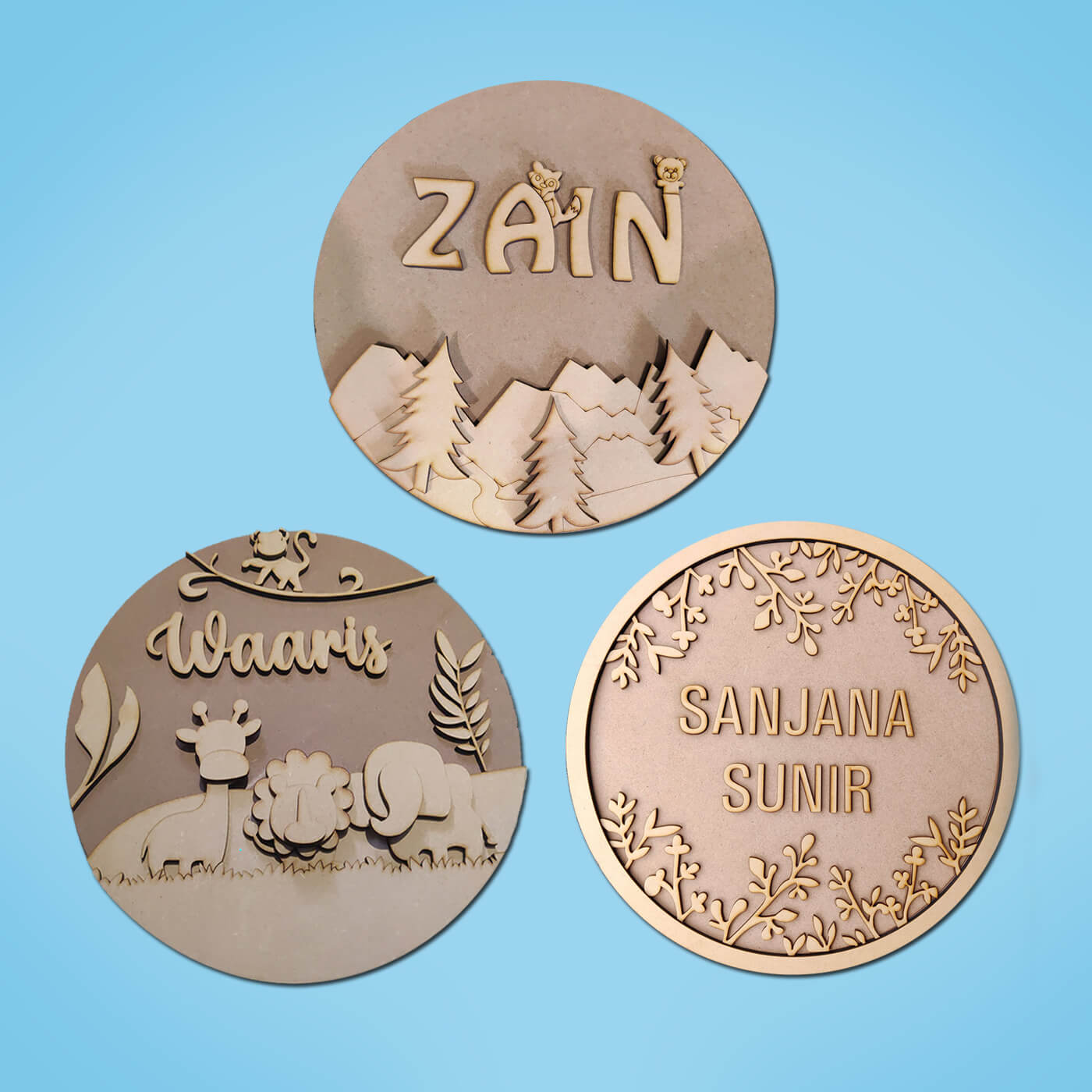 Buy Sibling Ready To Paint MDF Nameboard Bundle - Flora and Fauna - Set ...