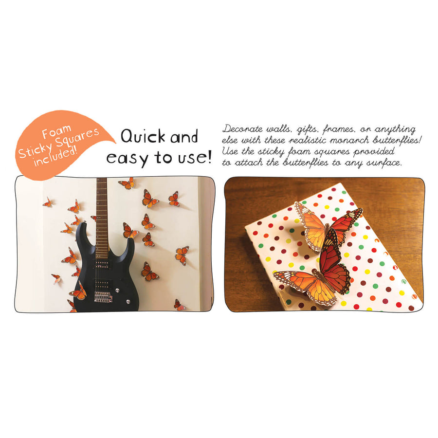 Buy Paper Monarch Butterflies Wall Decor - Set of 24 Online On Zwende