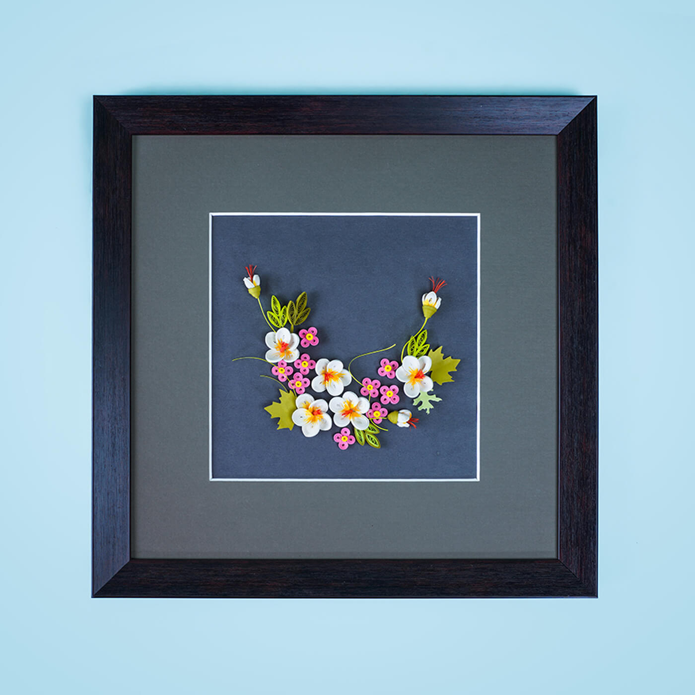 Buy Paper Quilling Grey Wall Frame Online On Zwende