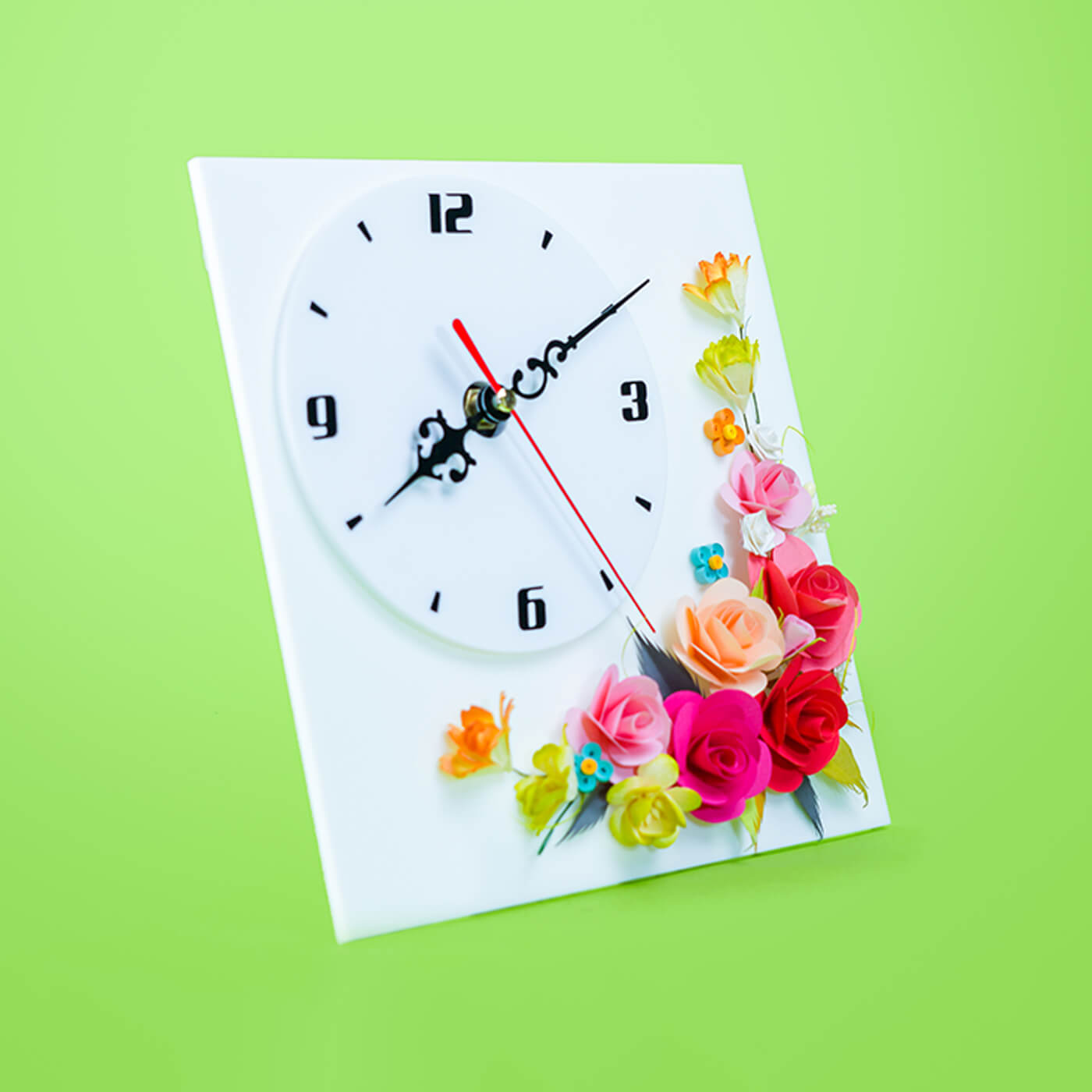 Buy Paper Quilling Acrylic Table Clock Online On Zwende