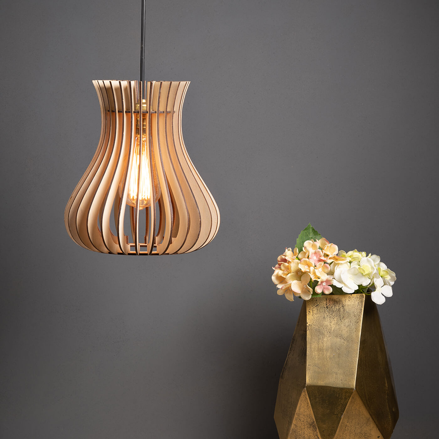 Buy Belle Birch Wood Ceiling Lamp Online On Zwende