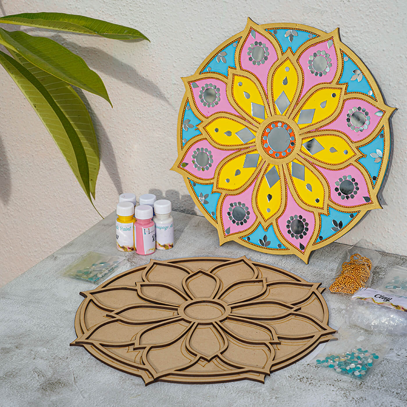 Buy Colourful MDF DIY Festive Rangoli Kit Online On Zwende