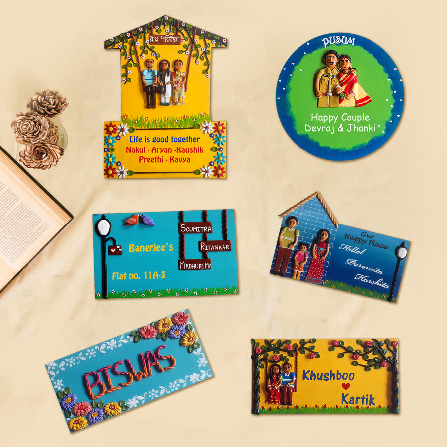 Buy Handmade Owl Family Personalised Nameplate Online On Zwende