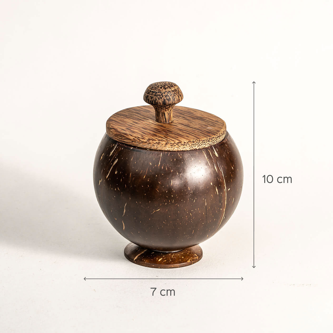 Buy Coconut Shell Container with Lid and Spoon Online On Zwende