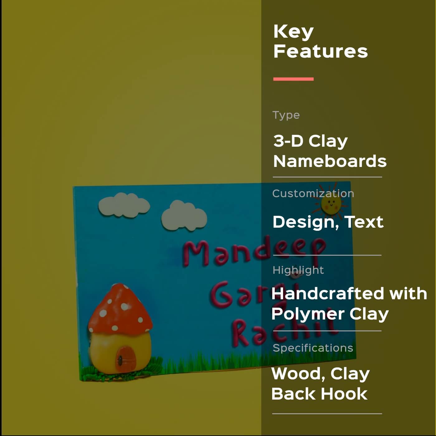 Buy Clay Nameplate for Family Online On Zwende