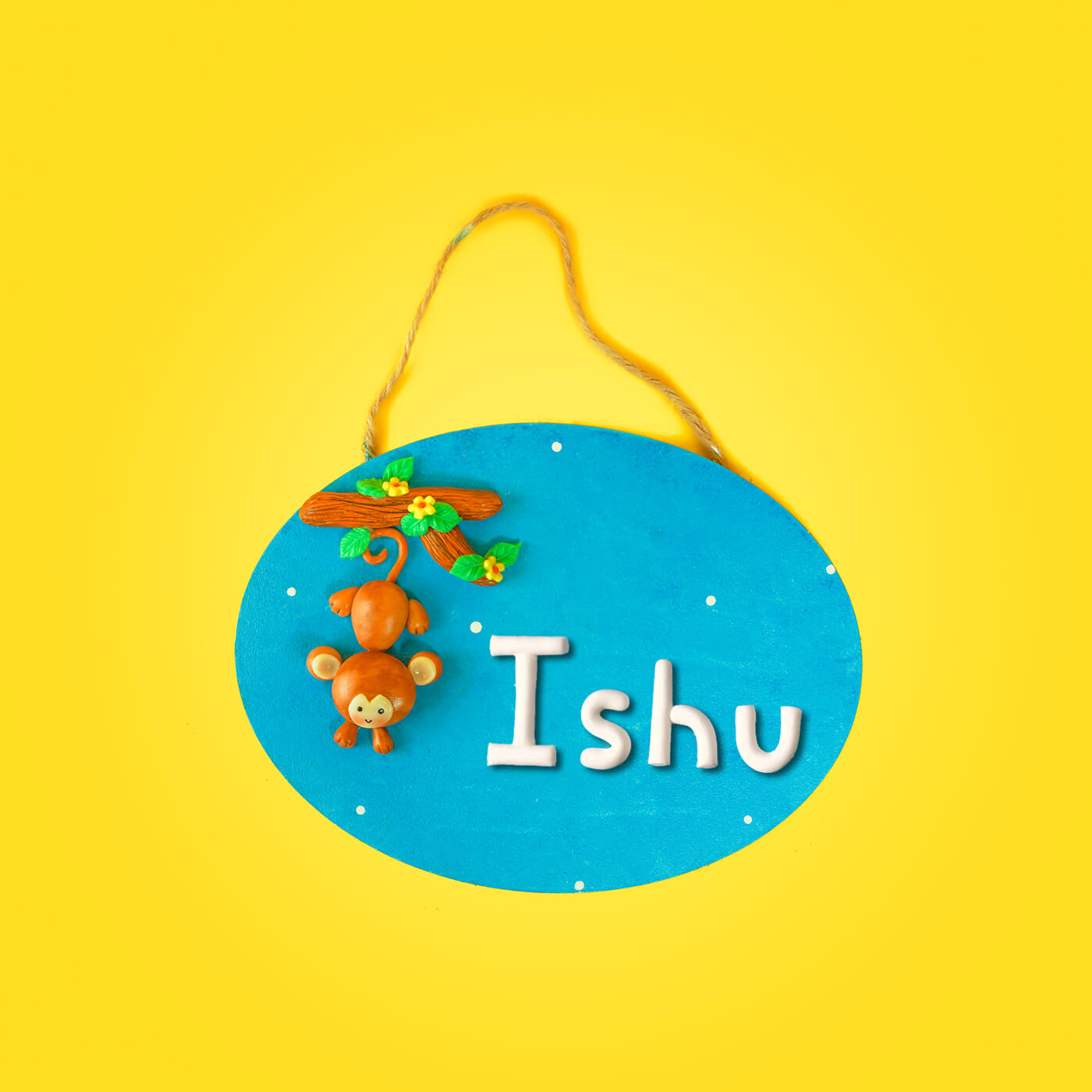 Buy Clay Nameplate for Kids - Monkey Online On Zwende