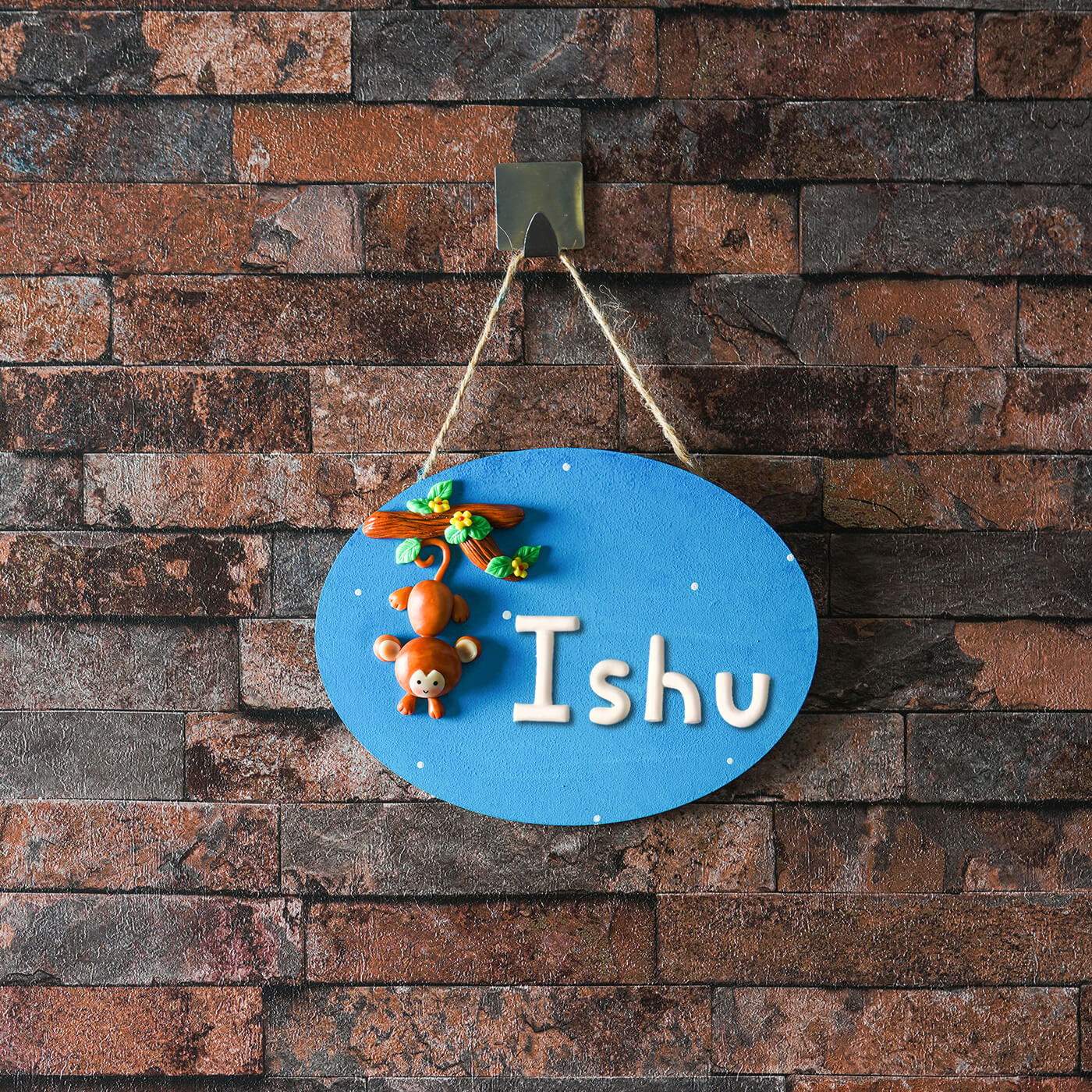 Buy Clay Nameplate for Kids - Monkey Online On Zwende