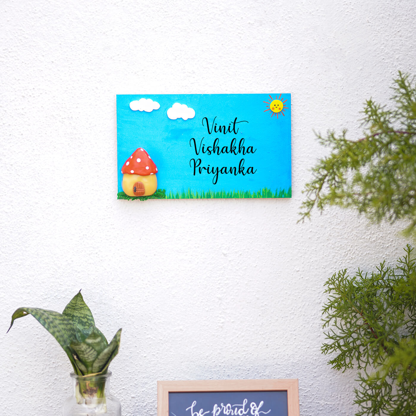 Buy Clay Nameplate for Family Online On Zwende