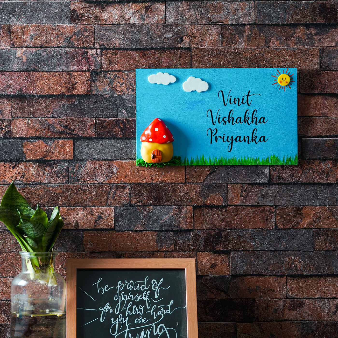Buy Clay Nameplate for Family Online On Zwende