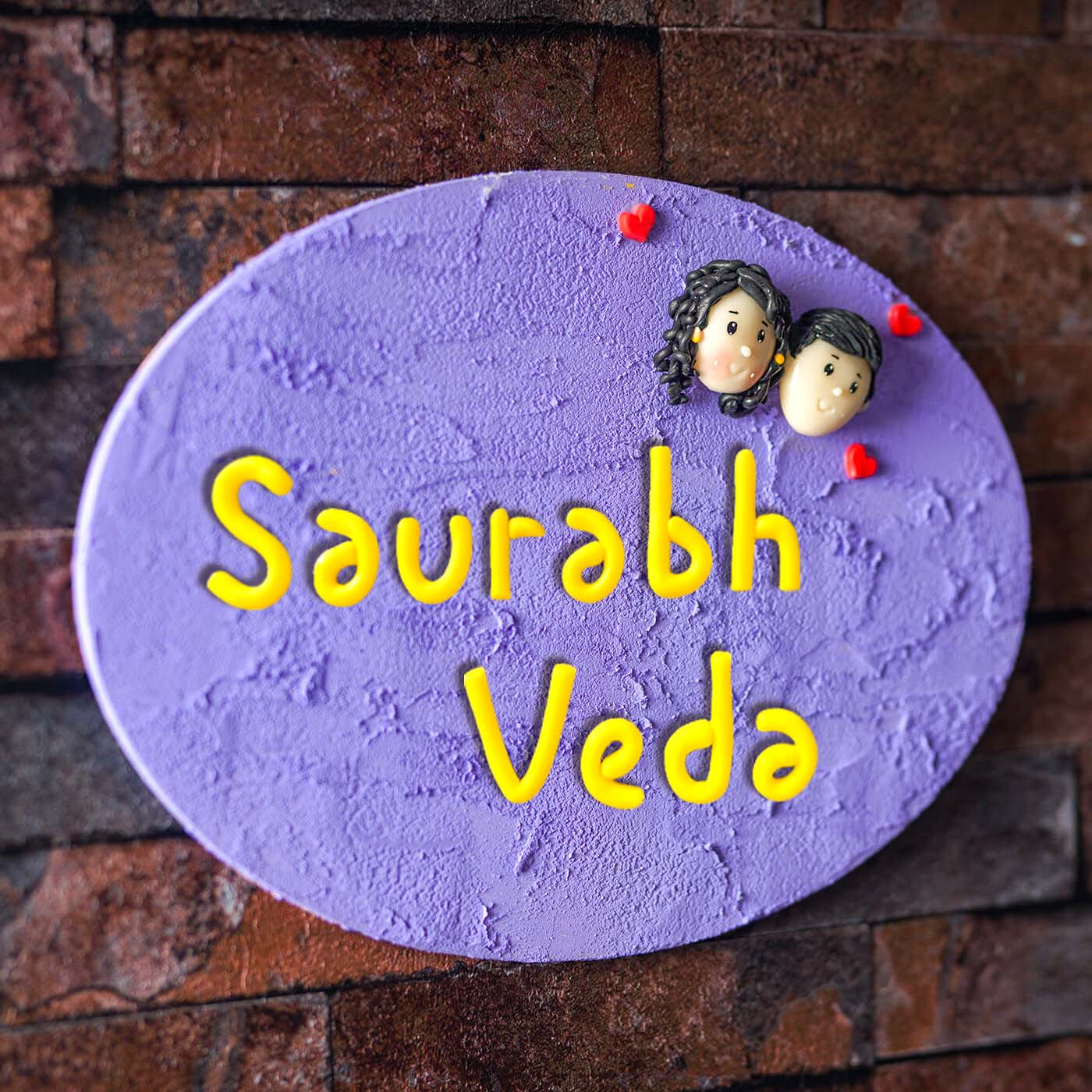 Buy Clay Nameplate for Couples Online On Zwende