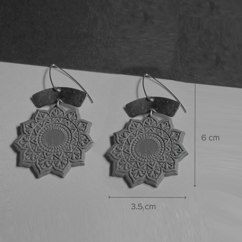 Handmade Clay Mandala Dangler Earrings – Zwende