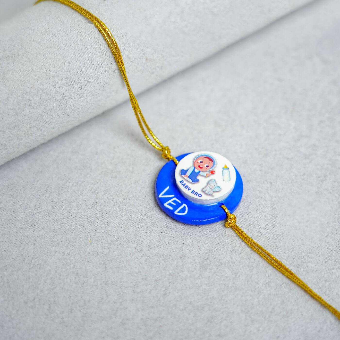 Buy Handmade Personalized Rakhi cum Keychain With Roli Chawal Online On ...