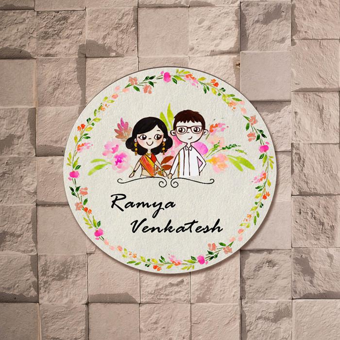 Buy Round Hand-painted Character Nameboard Online On Zwende