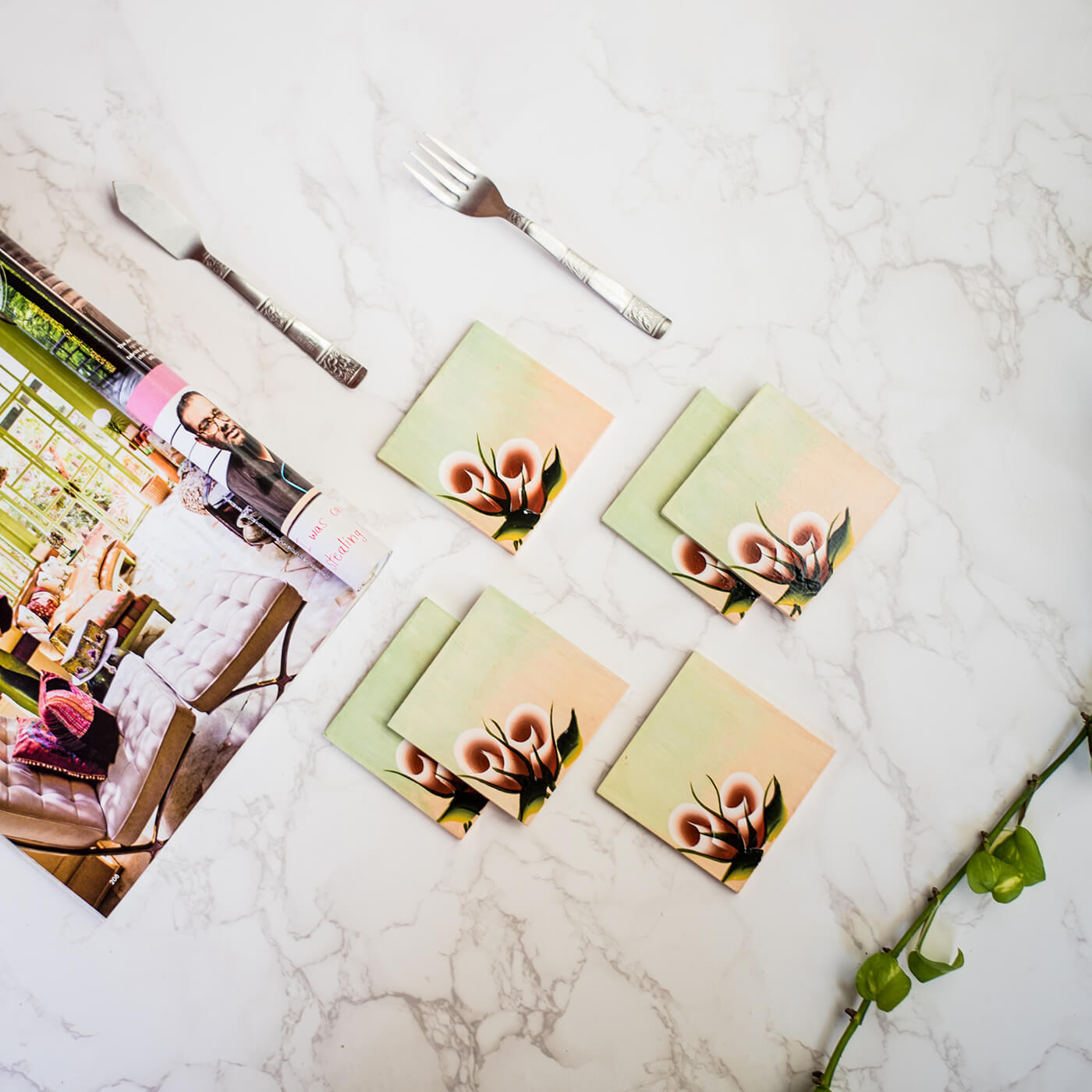 Buy One Stroke Art Coasters - Set of 6 Online On Zwende