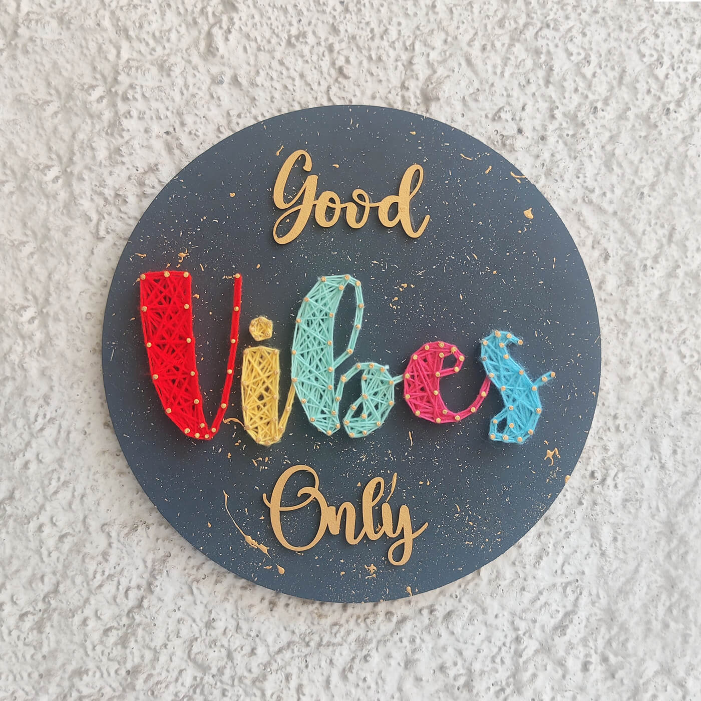 Buy "Good Vibes Only" Multi-coloured String Art Online On Zwende