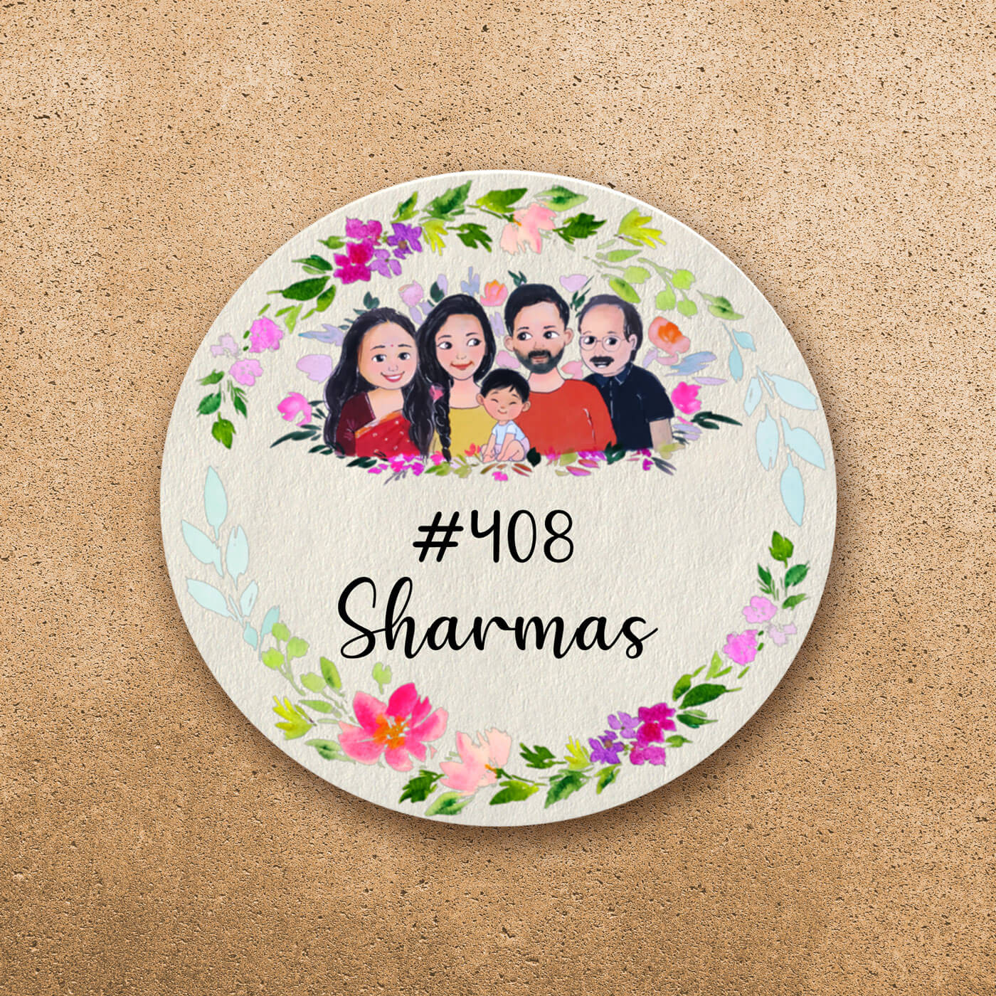 Buy Round Hand-painted Character Nameboard Online On Zwende